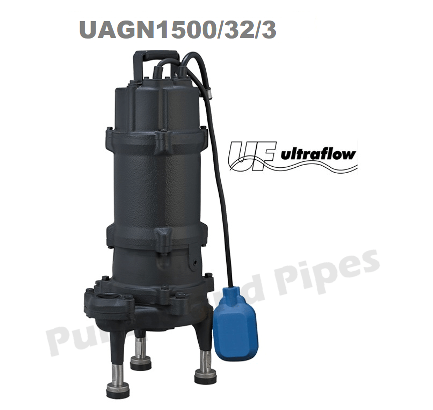 UAGN1500/32/3 UltraFlow Three Phase 2HP 1.5kW Automatic Sewage Grinder ...