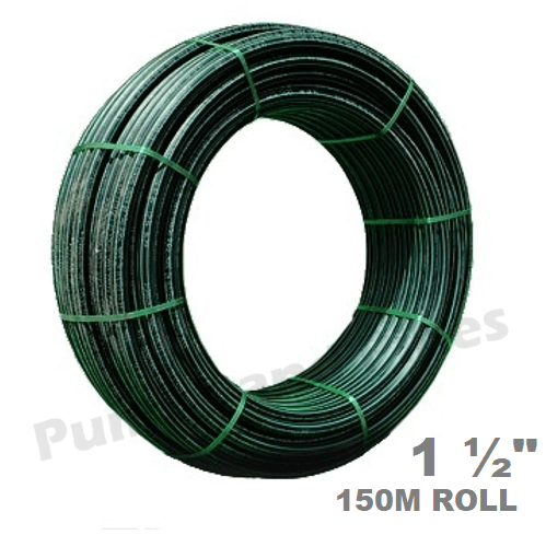 Rural Poly 1 ½” x 150 metre Roll and 50metre roll Green Line Poly ...