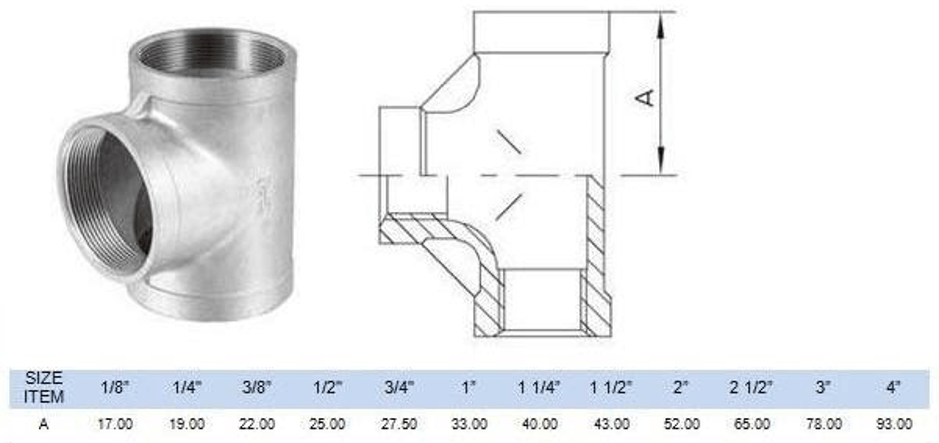 316 Grade BSP Stainless Steel Tees – Pumps and Pipes