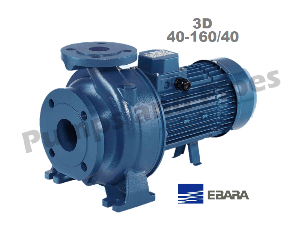 Ebara 3D 40-160/40 5.5HP End Suction Centrifugal Motor Pump for Irrigation Washdown and Water ...