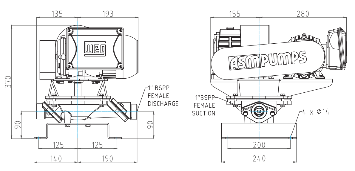 ASM DS25 Single Phase Trade Waste Diaphragm Pump – Pumps and Pipes