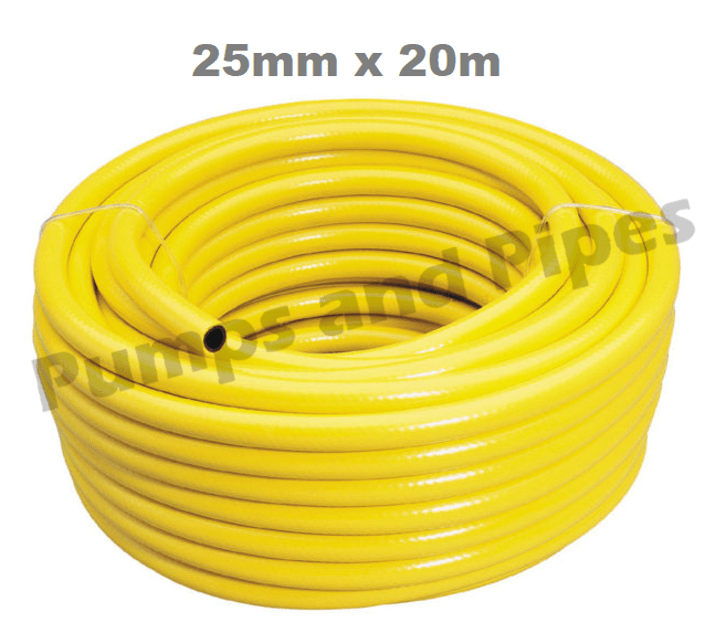 Yellow Safety Hose 25mm x 20 meter Roll – Pumps and Pipes