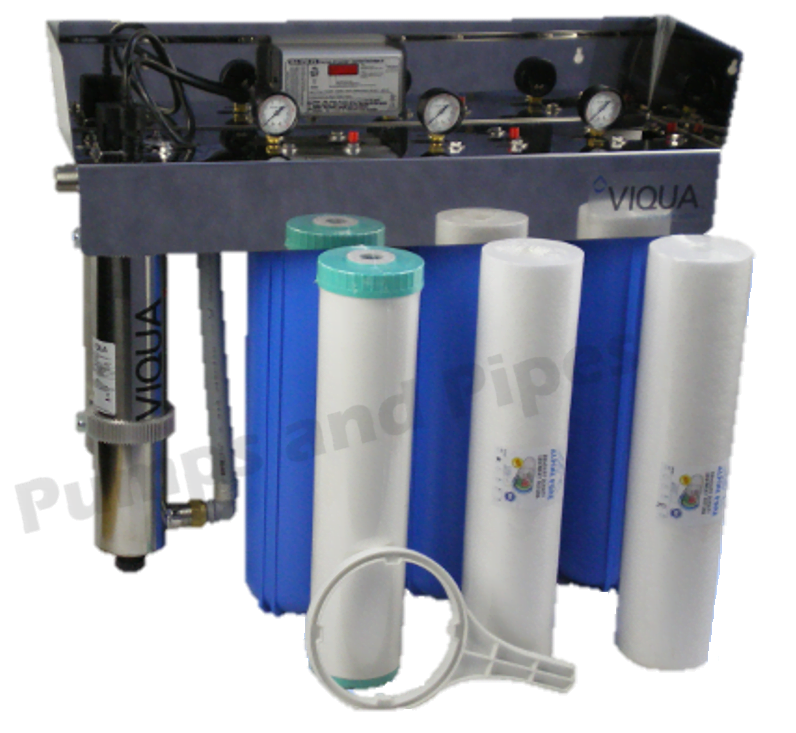 Large House Water Filter With UV Light 3 x 20inch Big Blue Triplex ...