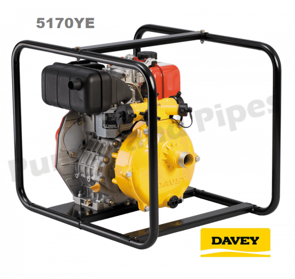 Davey 5170YE Yanmar 7HP Electric Start Diesel Engine Fire Fighter ...