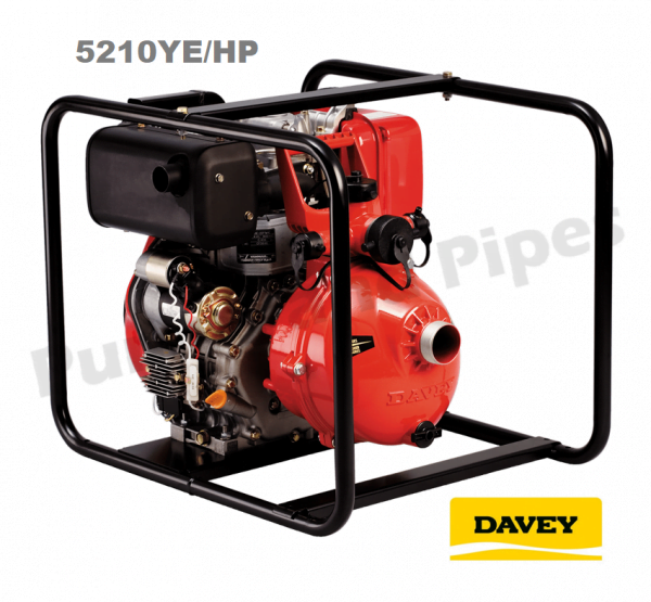 Davey 5210YE/HP Twin Impeller 10HP Yanmar Diesel Engine Fire Fighter ...