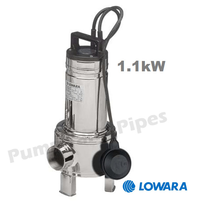 Lowara DOMO 15 Single Phase 1.1kW Automatic Stainless Steel Sump Pump ...