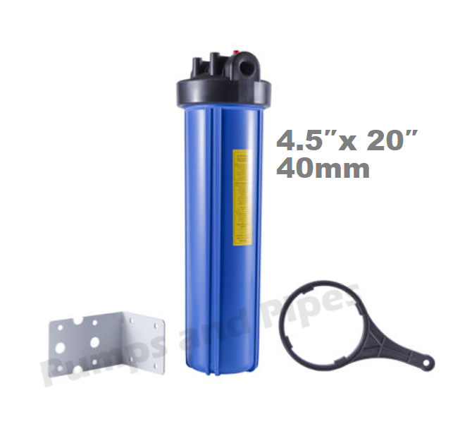 Big Blue 4.5″x 20″ Water Filter Housing 40mm 1 1/2″ Connections – Pumps ...