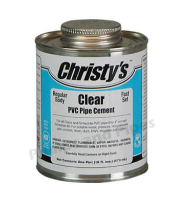 Christy’s Clear PVC Pipe Cement Glue – Pumps and Pipes