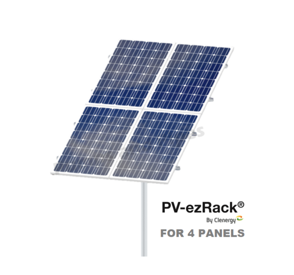 Four (4) Panel Single Post Stand For Solar Panels Clenergy – Pumps and ...