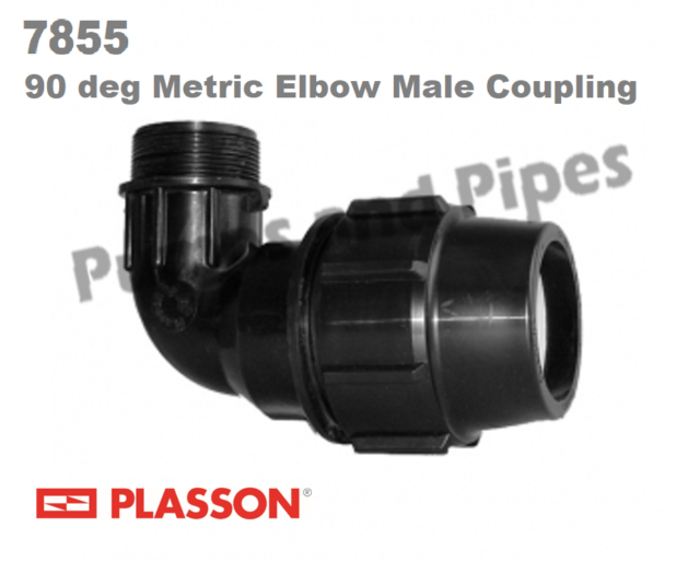 7015001 63mm Mine Fitting – HDPE – Poly Pipe – Metric Coupling Joiner – PLASSON – Pumps and Pipes