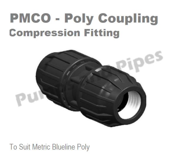 PMCO Metric Poly Coupling or Joiner – Blue Line Fitting Sizes 16 20 25 ...