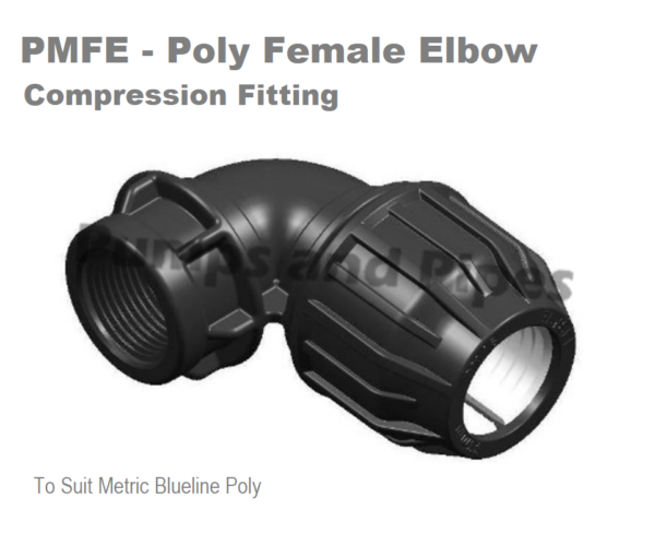 PMFE Poly X Female BSP Metric Elbow Fitting – Blue Line Fitting Sizes ...