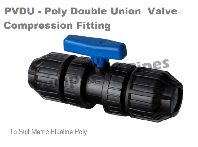 PVSUF Metric Poly BSP Single Union Valve Compression Fitting – Blue ...