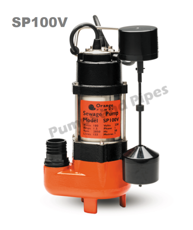 SP100 1.5A 180 Watts Automatic Single Phase Vortex Submersible Sump ...